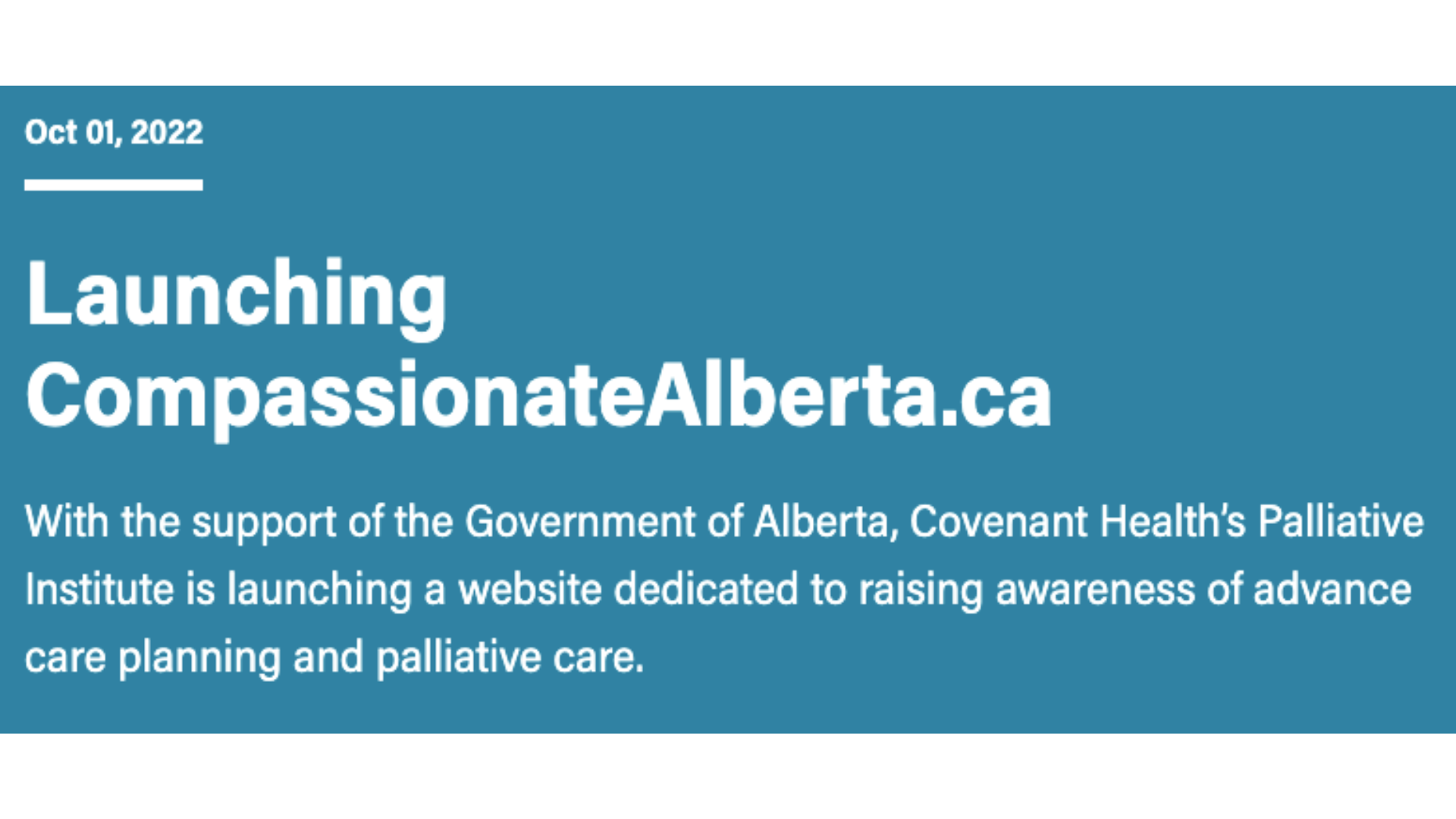 Launching CompassionateAlberta.ca - Healthy Aging CORE Alberta